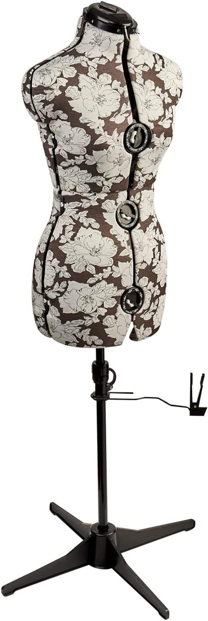 Test du mannequin réglable Sewing Online en motif hollyhock gris