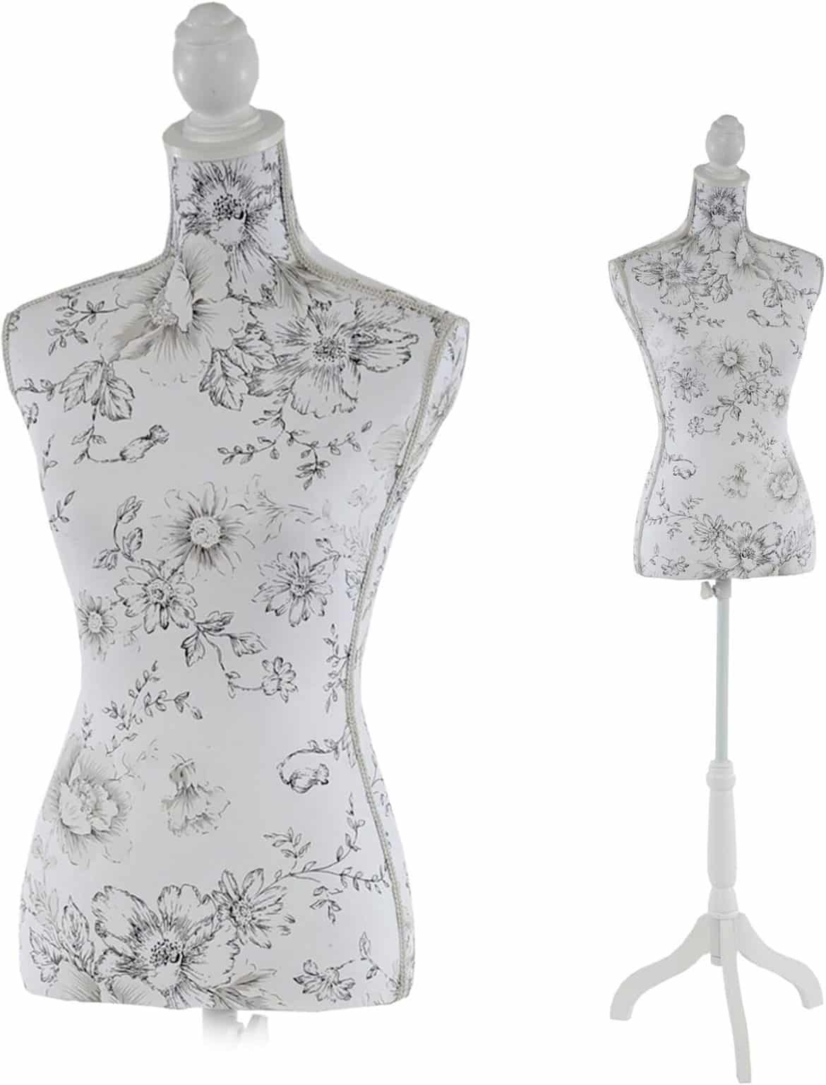 Test : mannequin couture T222, motif floral