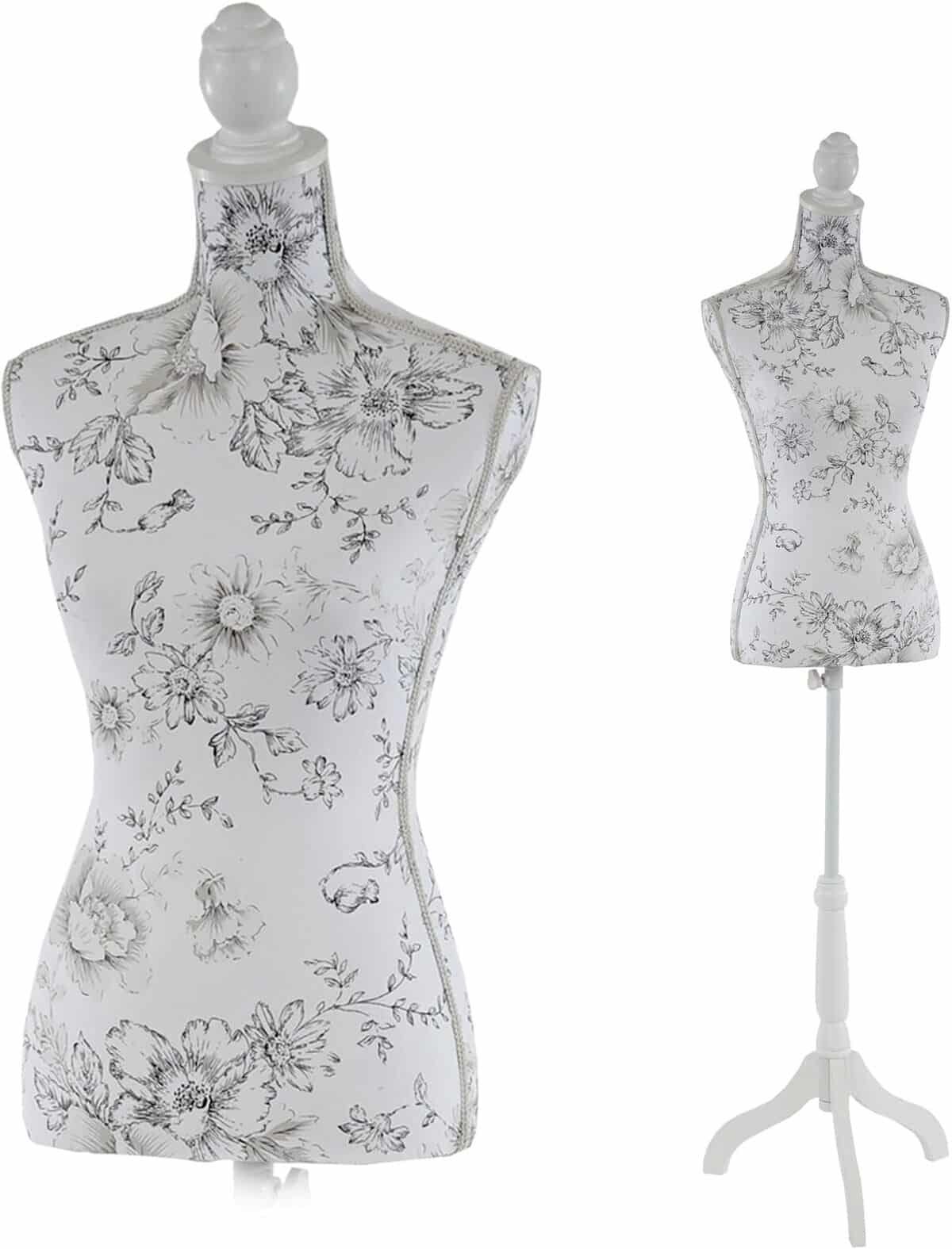 Test : mannequin couture T222, motif floral